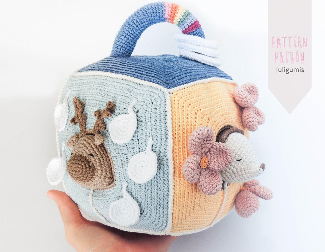 Animals Activity Cube Crochet Pattern Sensory Toy Woodland Toy ...
