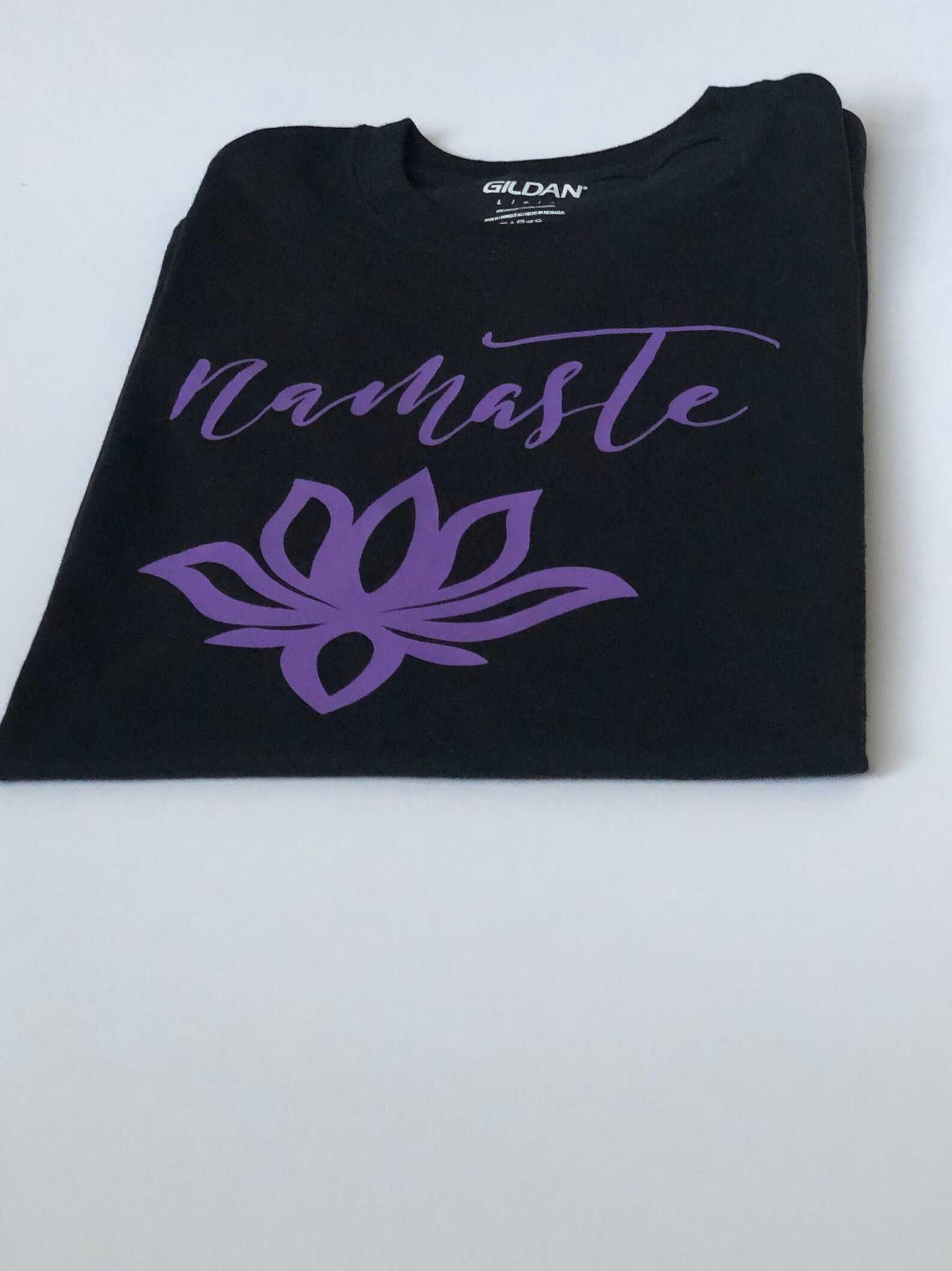 Namaste T Shirt Black T Shirt Black and Purple T Shirt Yoga - Etsy