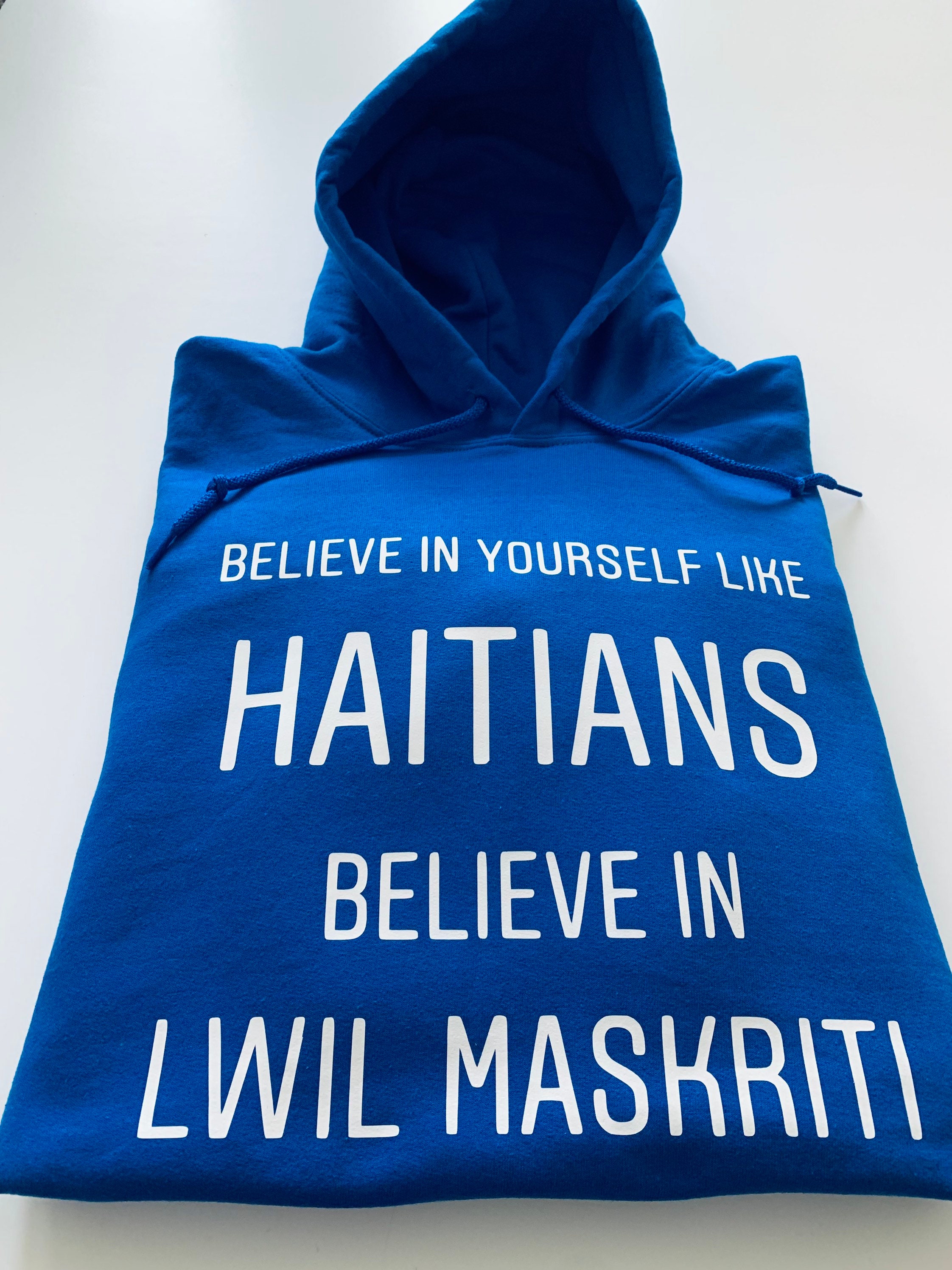 Haitian Hoodie Blue and White - Etsy