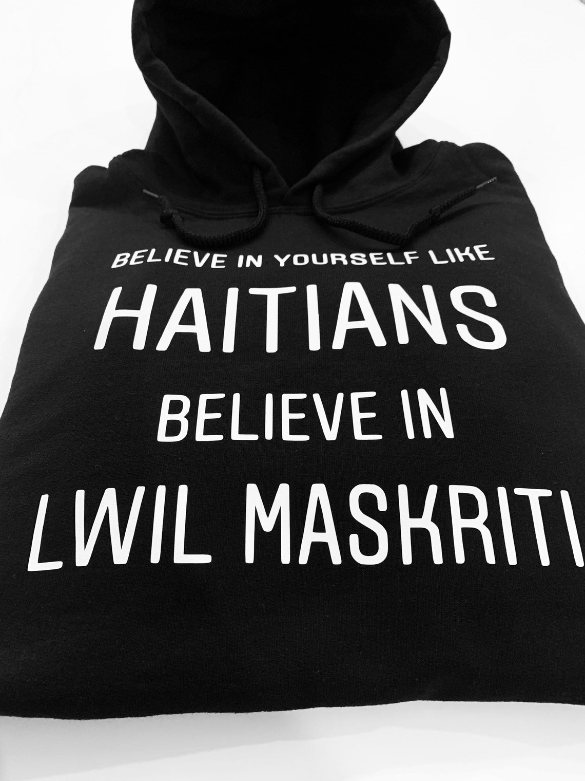 Haitian Hoodie Black and White - Etsy