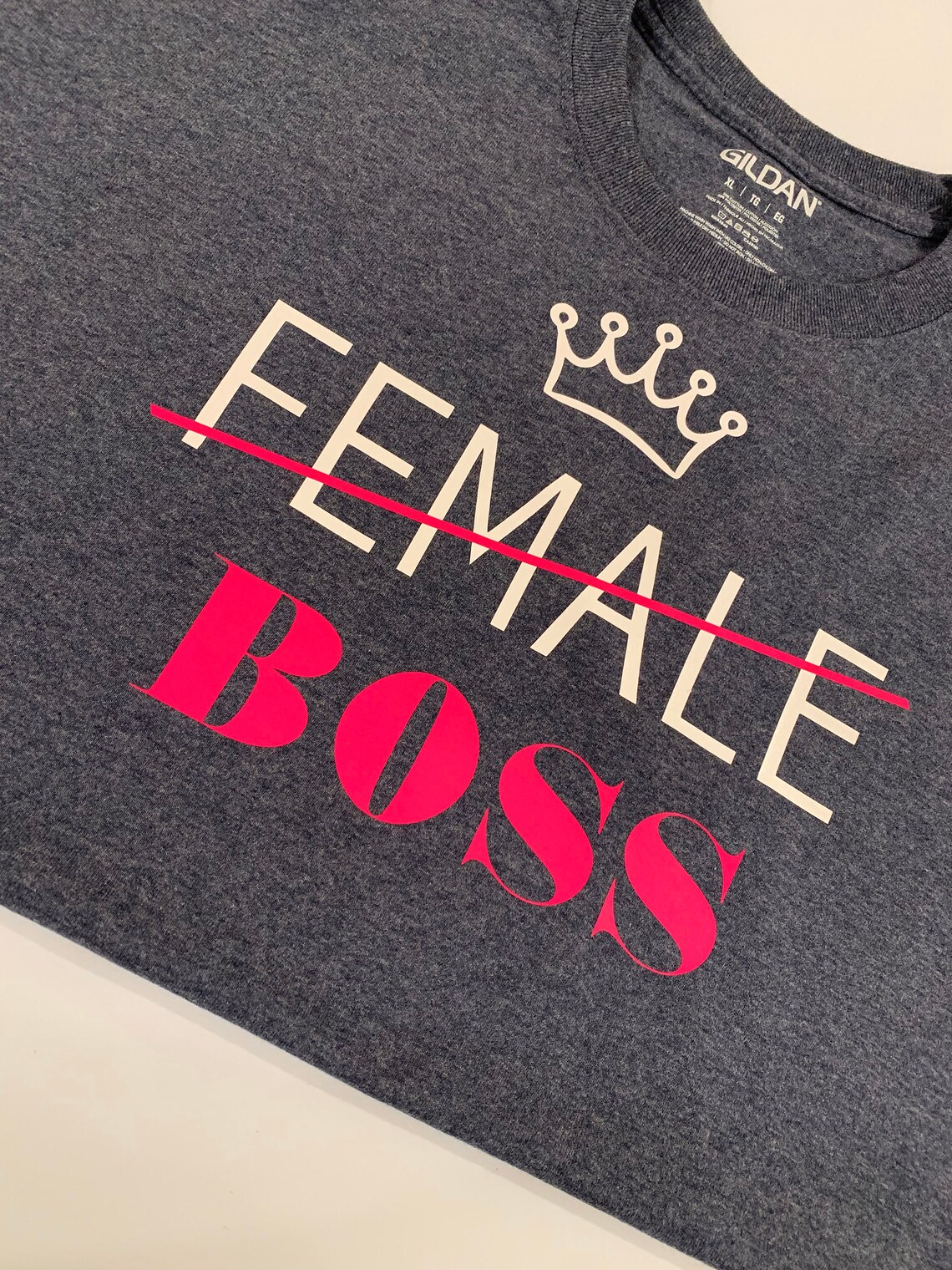 Female Boss T Shirt, Boss T Shirt, Grey, White and Pink T Shirt - Etsy