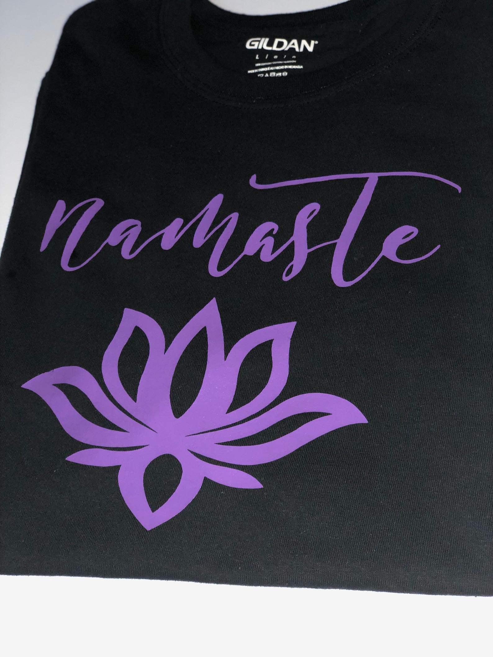 Namaste T Shirt Black T Shirt Black and Purple T Shirt Yoga - Etsy