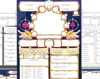 Dnd 5e Character Sheet D&D Character Sheet PDF Dungeons and Dragons 5th Edition Thenatural20 - Etsy