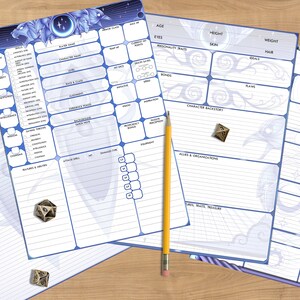 DND 5e Downloadable Character Sheet PDF moon Elf Dungeon and Dragons Player Custom Sheet - Etsy