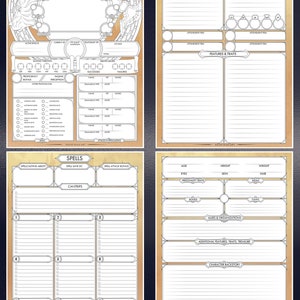 Barbarian D&D 5E Character Sheets DND Sheet PDF for Dungeons and ...