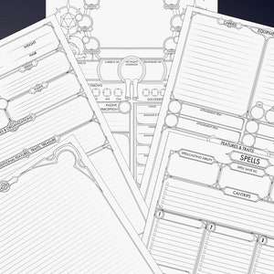 D&D 5E Character Sheets DND Sheet PDF for Dungeons and Dragons 5th Edition - Etsy