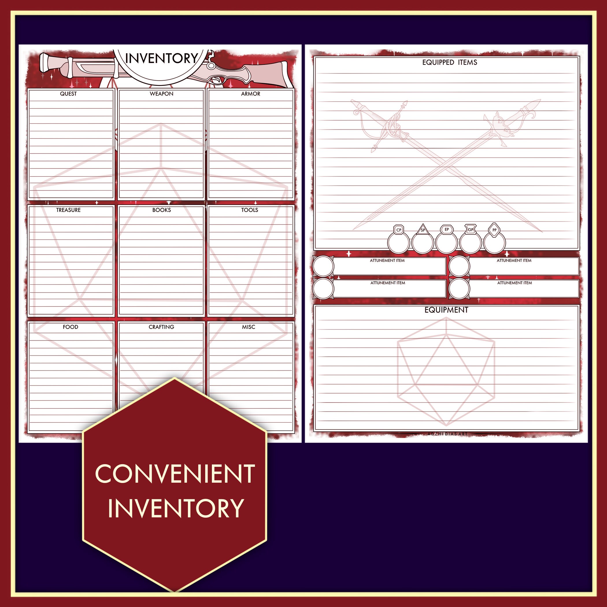 Blood Hunter Character Sheet - D&D 5E RPG, DM GM Tools (pdf) - Etsy