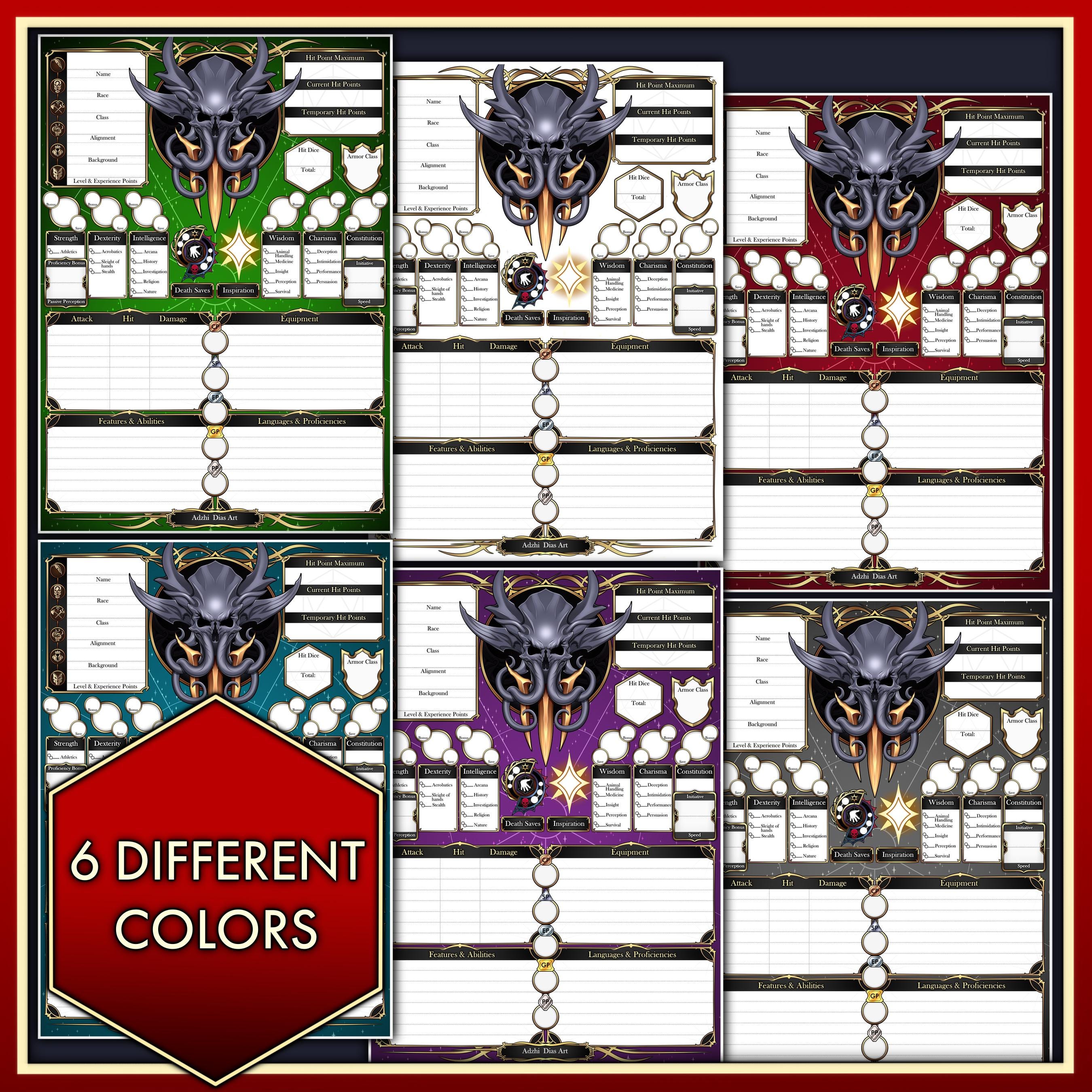 D&D 5E Character Sheets: Baldur's Gate 3 Style (PDF) - Etsy