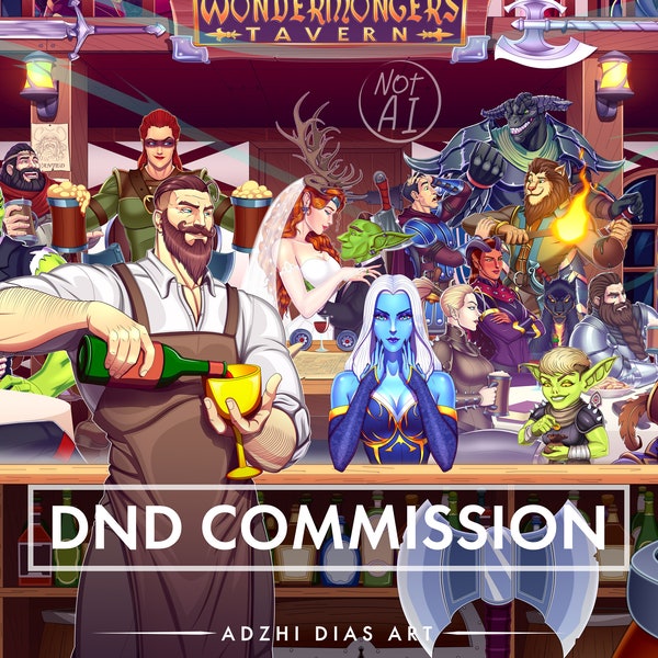 Custom Dnd Character Art Commission Dungeons & Dragons Rpg Fantasy - Etsy