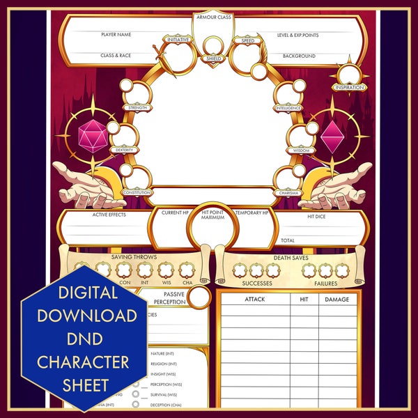 Dnd Character Sheet for Kids 5e - Etsy