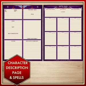 VAMPIRE Dnd 5e Character Sheet Printable | Gothic D&D PDF for 2014 ...