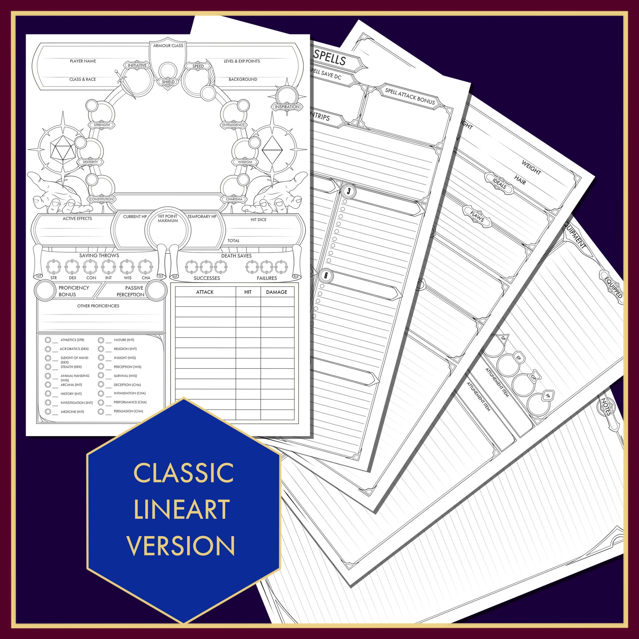 D&D 5E Character Sheets - DND Sheet - PDF for Dungeons and Dragons 5th ...