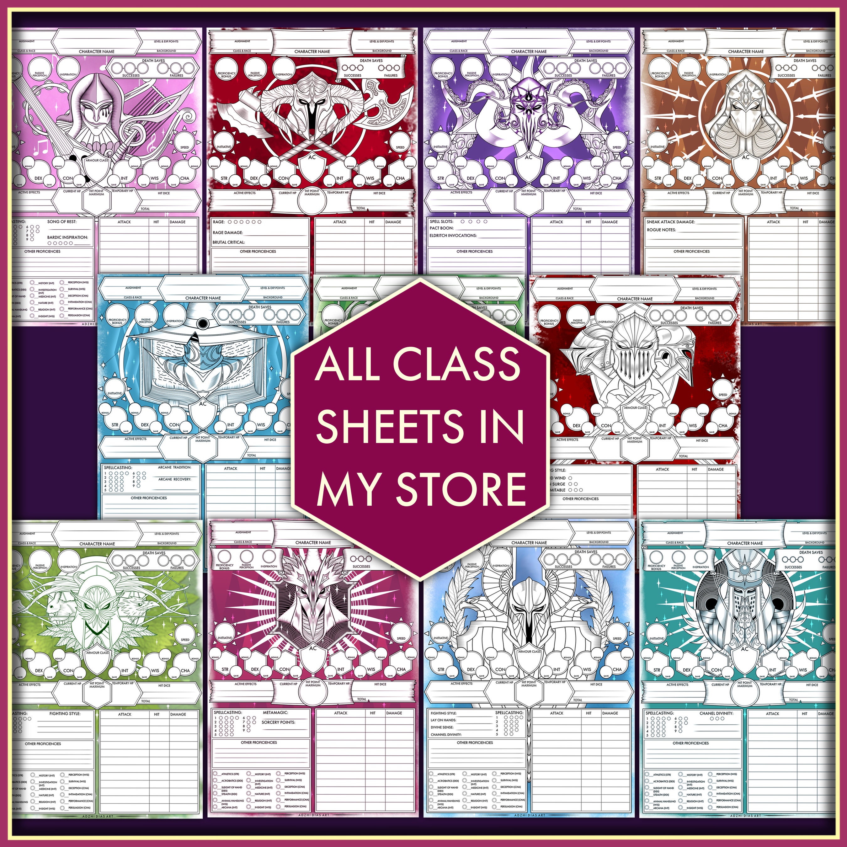 D&D 5E Character Sheets - DND Sheet - PDF for Dungeons and Dragons 5th ...