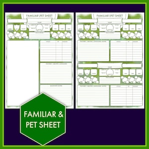 Printable Ranger Character Sheet - DND 5E (PDF) - Etsy