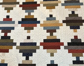 Earth Tones Hourglass Quilt - Etsy