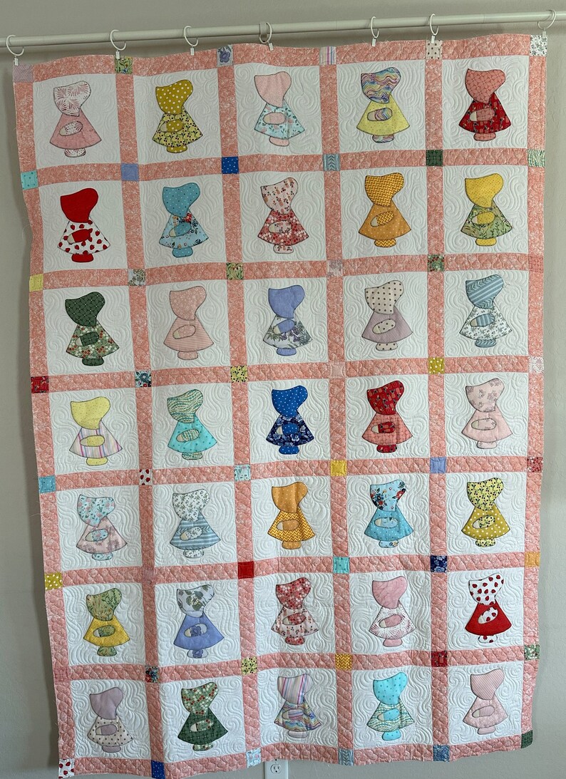 Handmade Sun Bonnet Sue Appliqued Quilt - Etsy