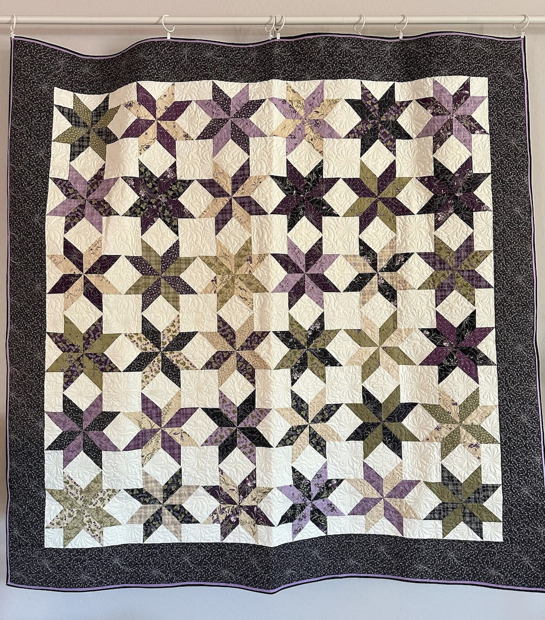 Handmade Star Quilt in Purples and Greens - Etsy
