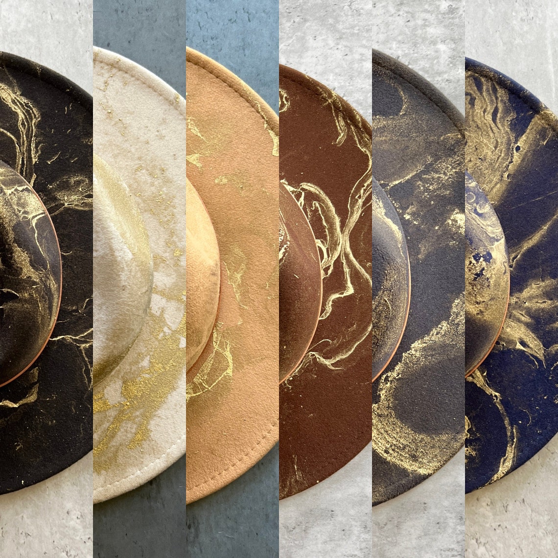 Gold Marbled Wide Brim Rancher Hat - Etsy