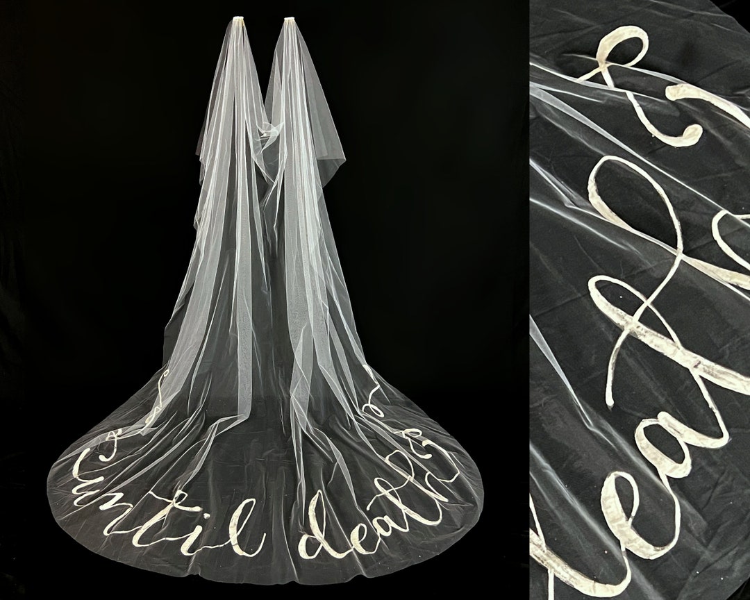 Cursive Until Death Drapey Cape or Veil - Etsy