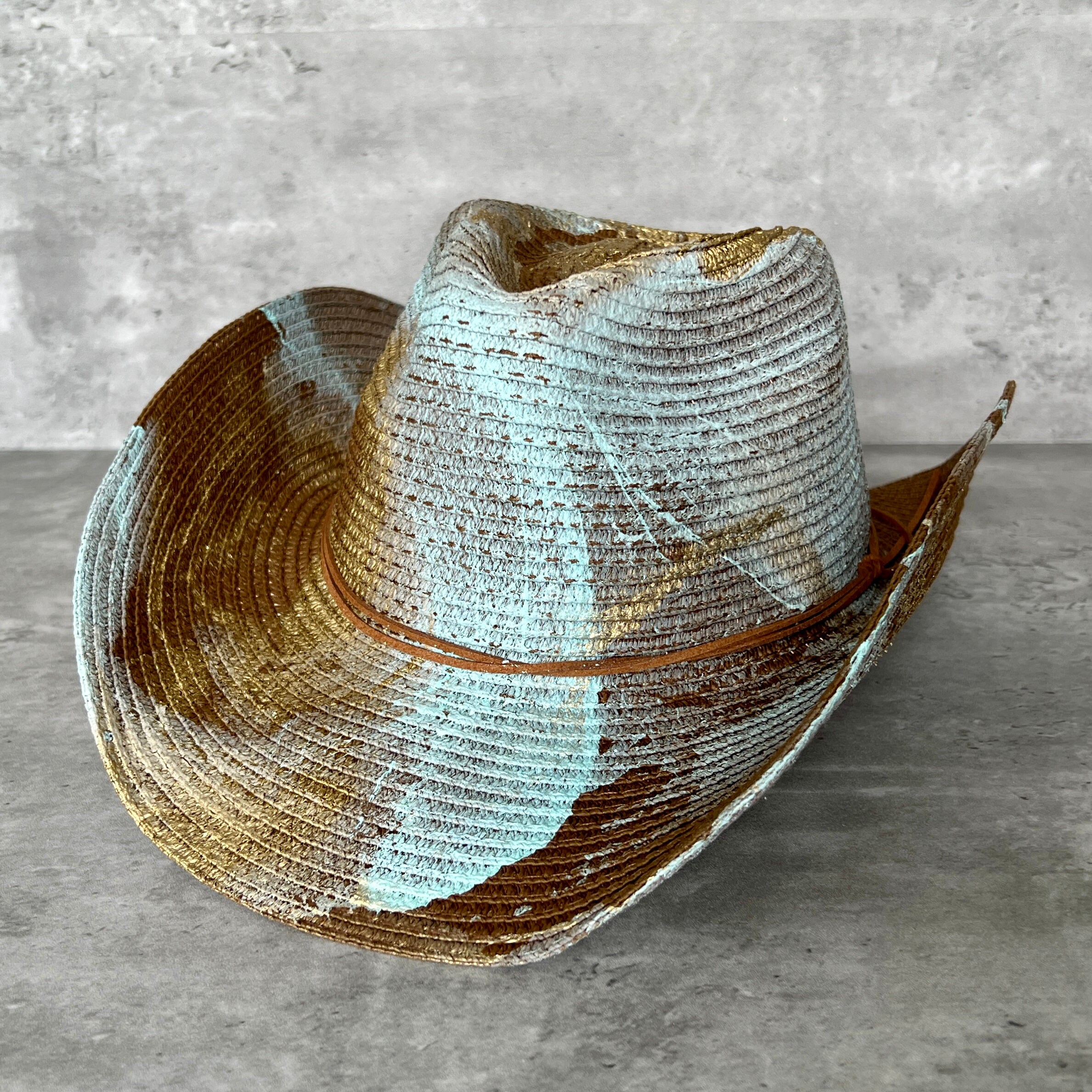 Marbled Straw Cowboy Hat - Etsy