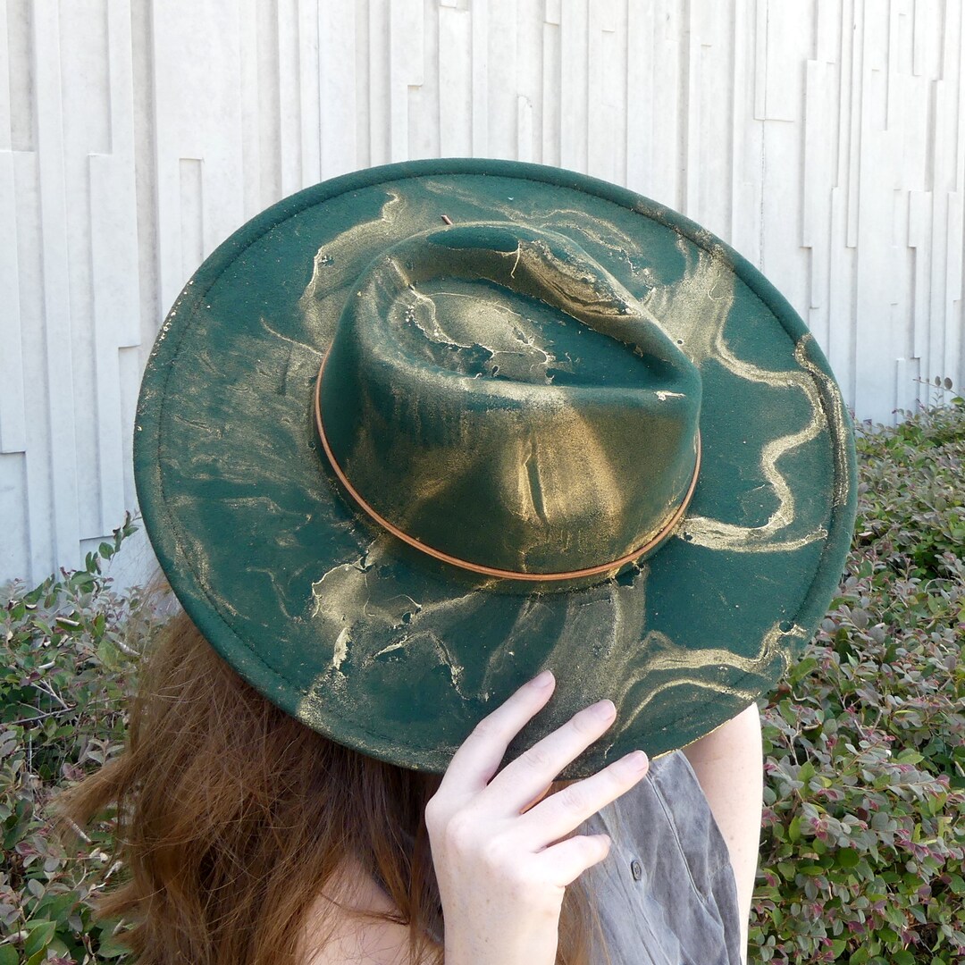 Gold Marbled Wide Brim Rancher Hat - Etsy
