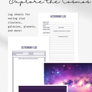 Explore the Cosmos: Astronomy Observation Journal With Log Sheets 120 ...