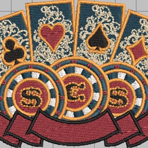 Casino Chips and Cards Machine Embroidery Design File - Etsy