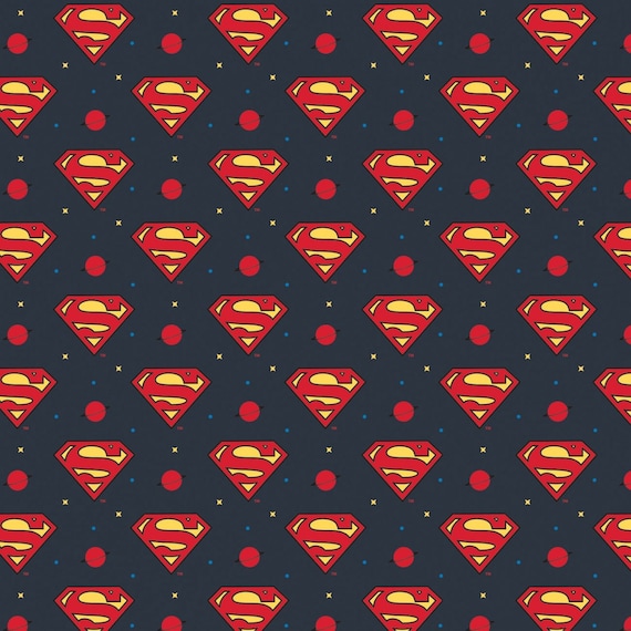 Superman Logo Cotton Fabric | Etsy