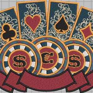 Casino Chips and Cards Machine Embroidery Design File - Etsy