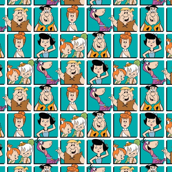 Flintstones Cartoon Cotton Fabric | Etsy