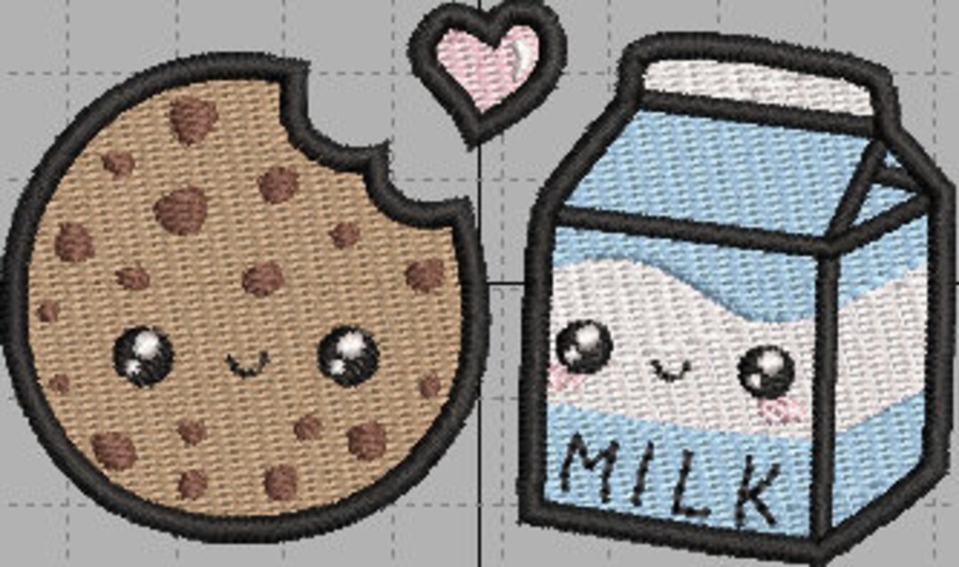 Cookies and Milk Machine Embroidery Design File 4x4 - Etsy