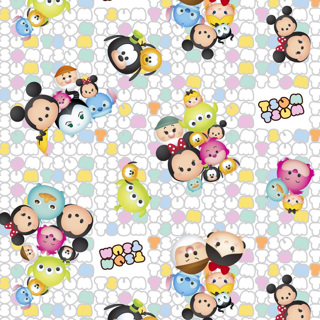 Disney Tsum Tsum Logo Cotton Fabric - Etsy