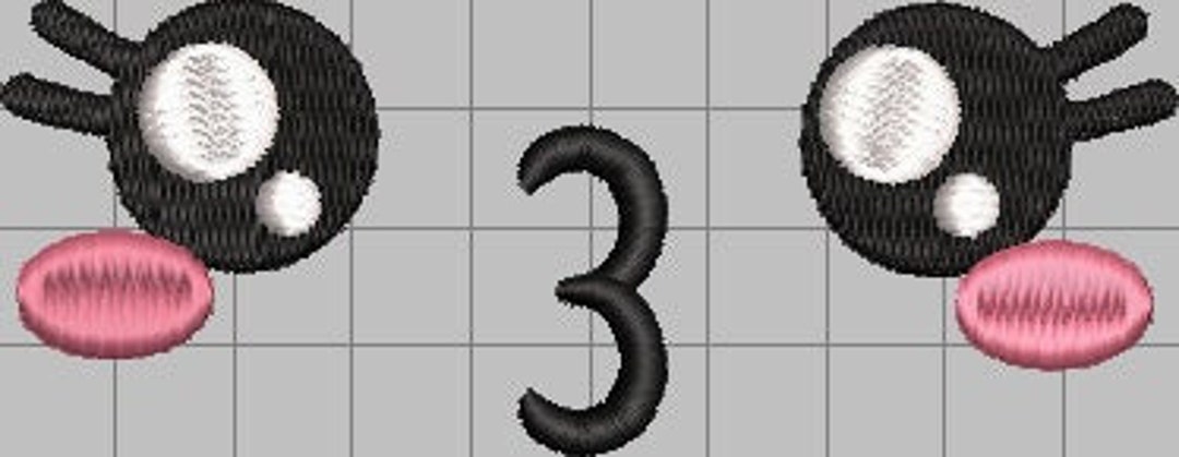 Kawaii Kissy Face Machine Embroidery Design File - Etsy