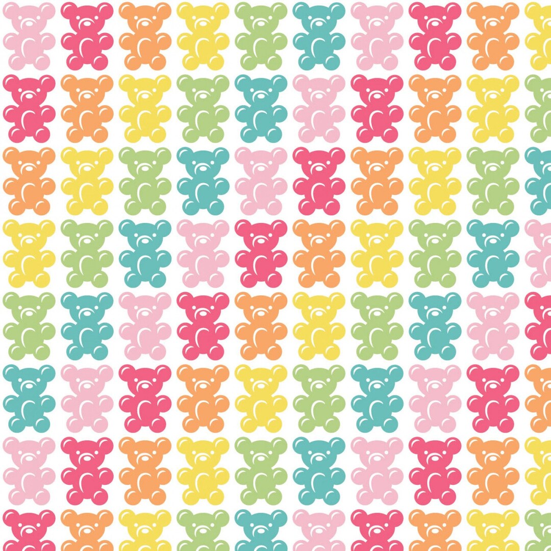 Rainbow Gummy Bear Cotton Fabric - Etsy