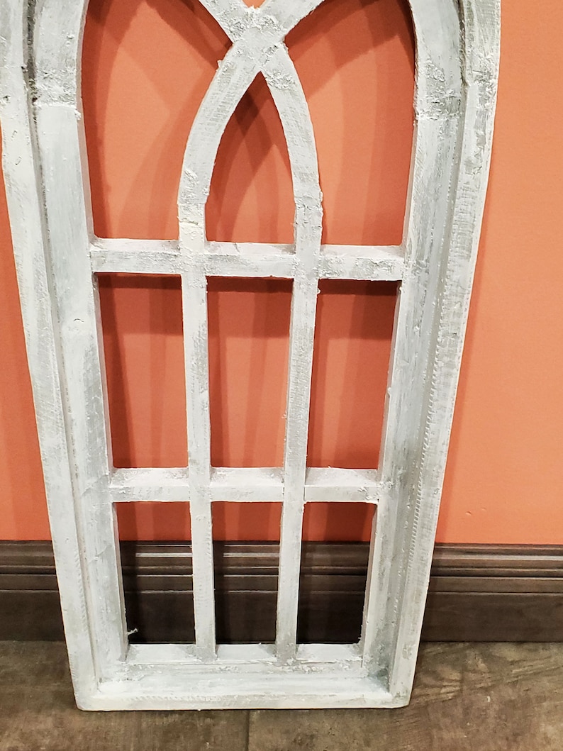 Rustic White Wood Arch: Pointy Top Distressed Window Replica - Etsy