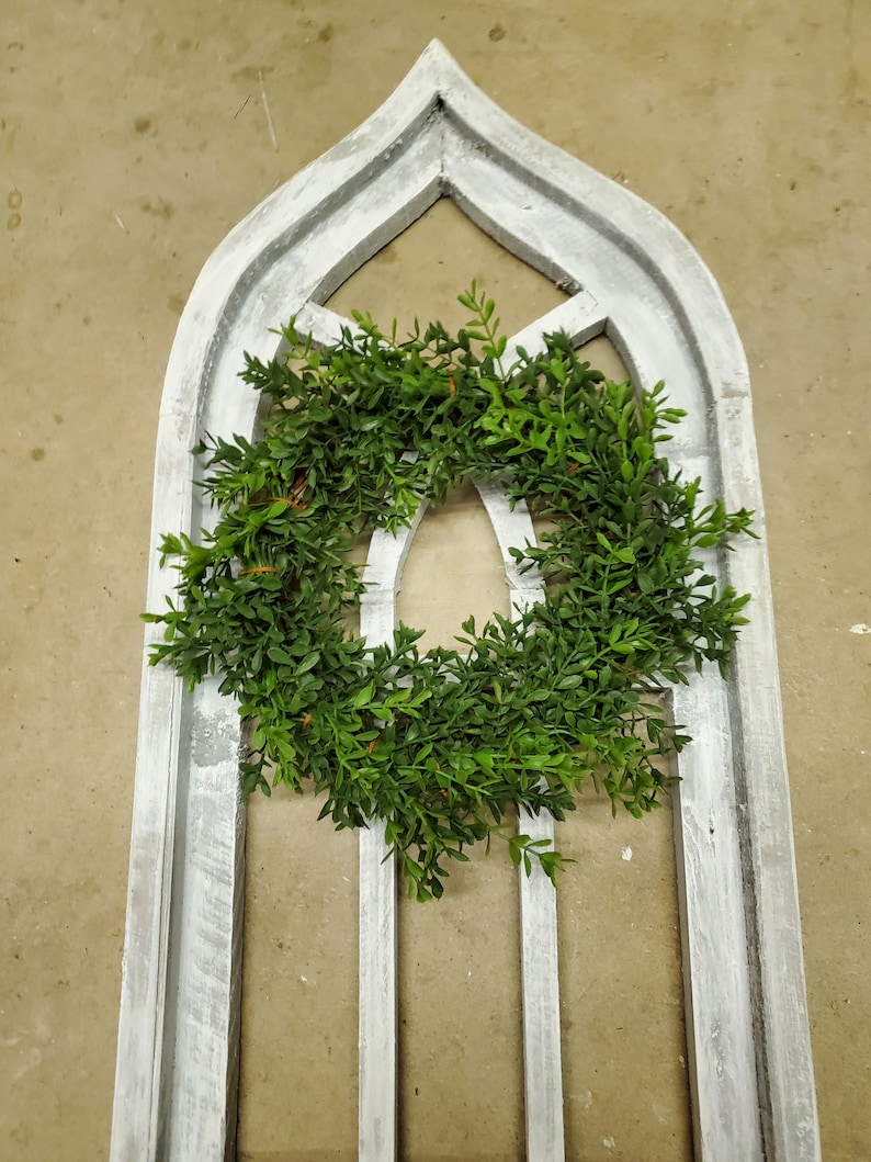 Rustic White Wood Arch: Pointy Top Distressed Window Replica - Etsy