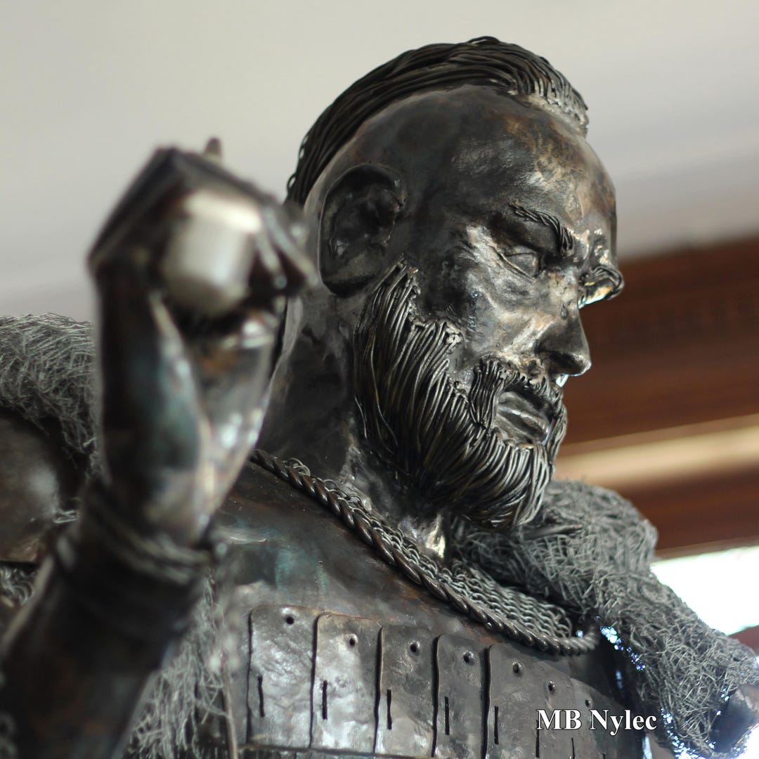 Ragnar Lodbrok Viking King Metal Sculpture Steel Handmade Figure 90in ...