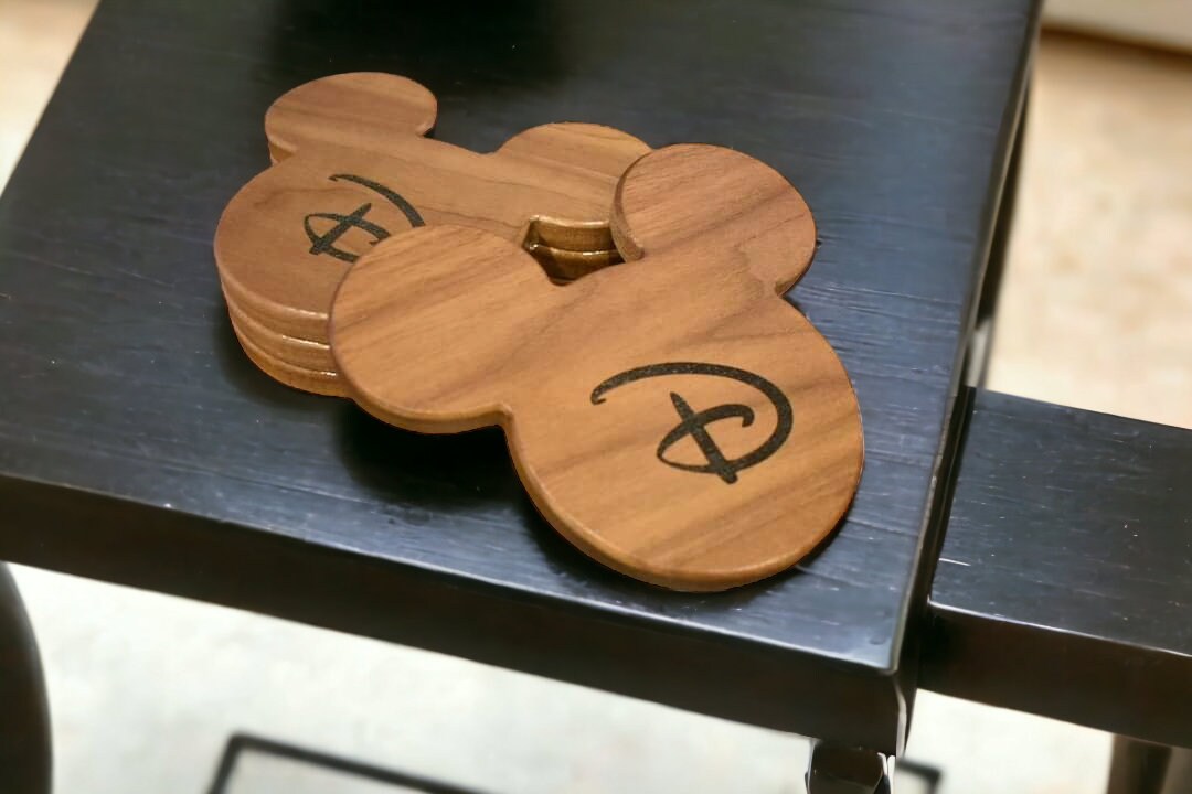 Engraved Mickey Mouse Coasters - Set of 4 - Etsy