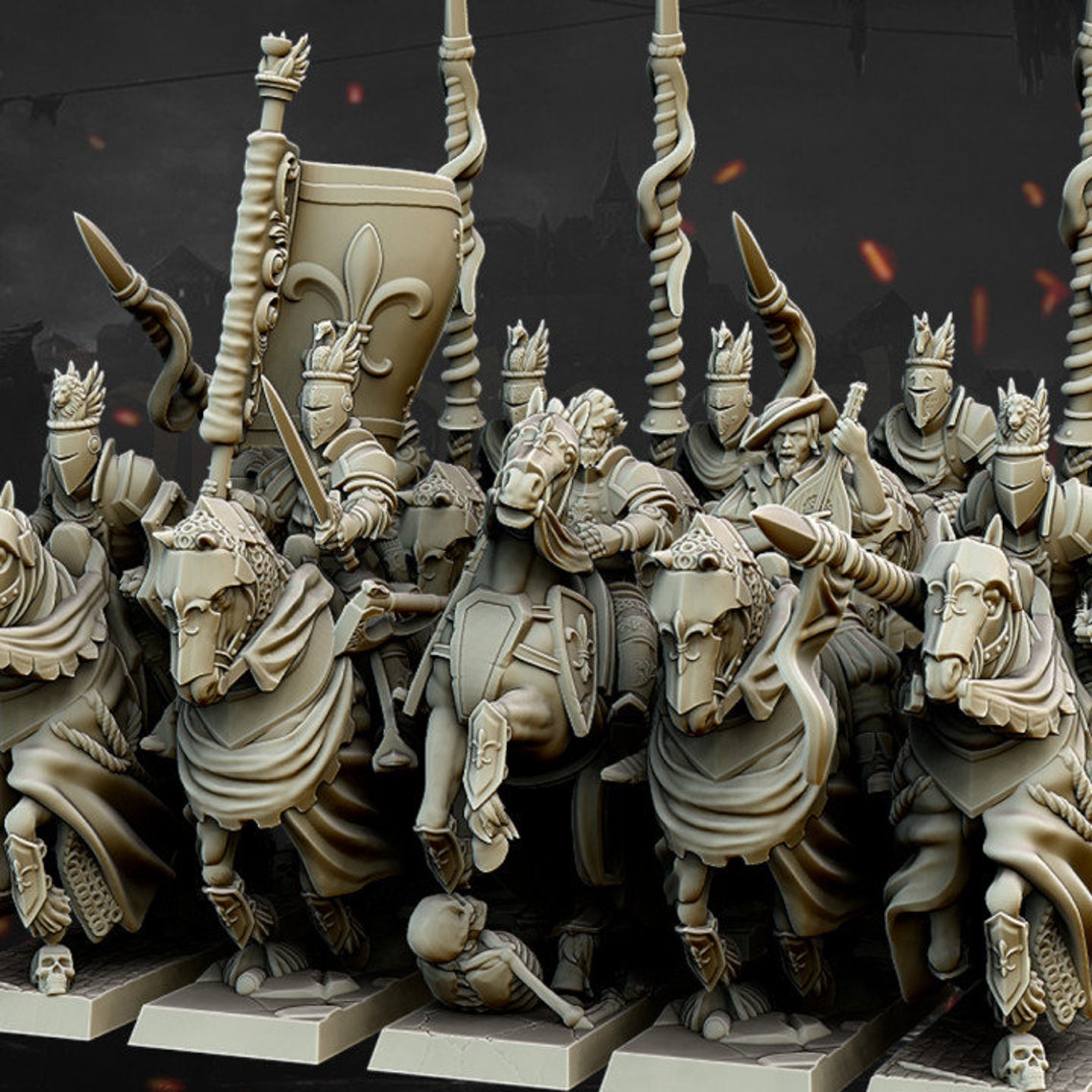 Medieval Heavy Cavalry Command Group Highland Miniatures | Etsy