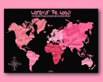 Women of the World Incredible Women Displayed on a Map | Etsy UK