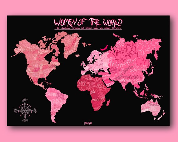 Women of the World Incredible Women Displayed on a Map | Etsy