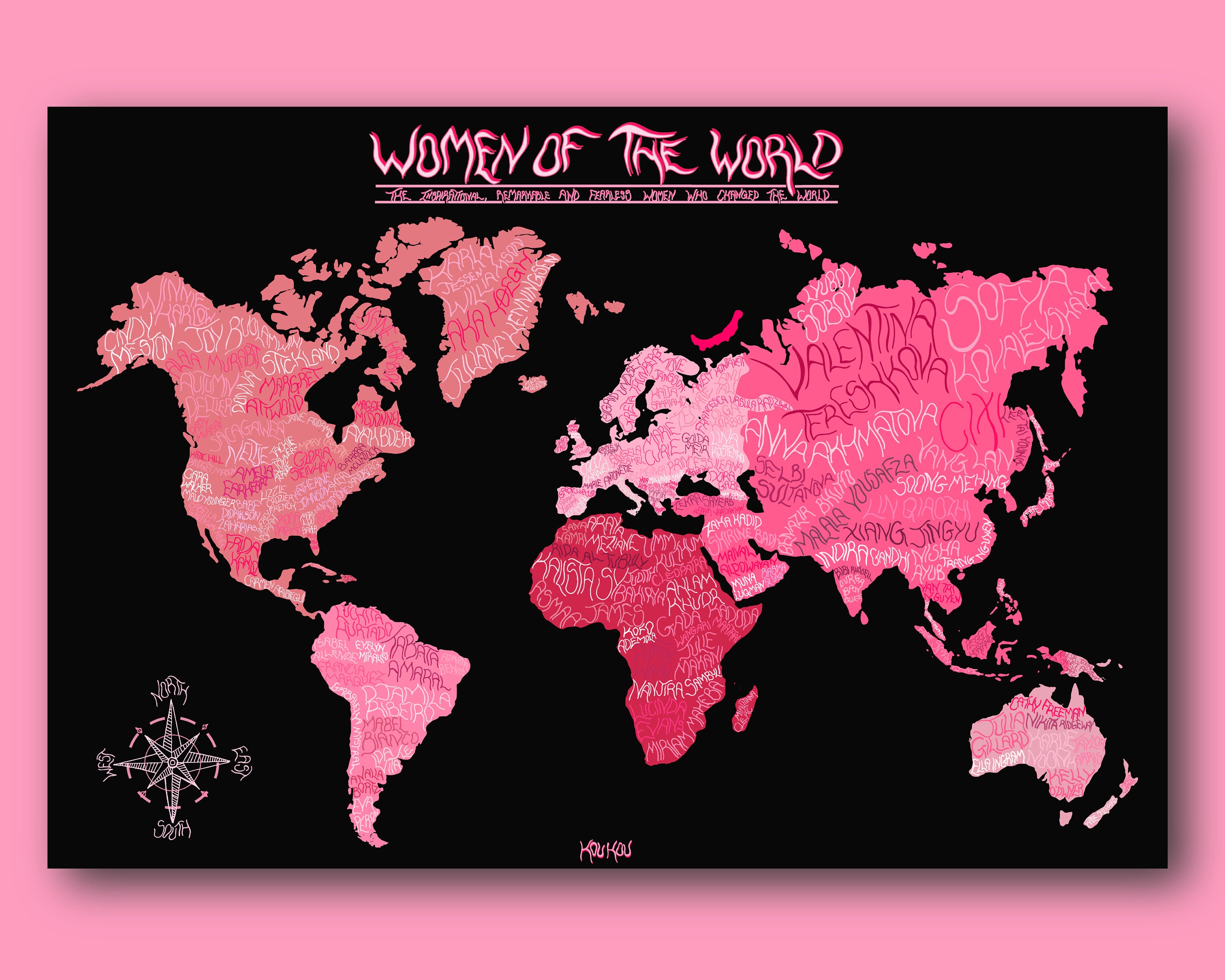 Women of the World Incredible Women Displayed on a Map - Etsy