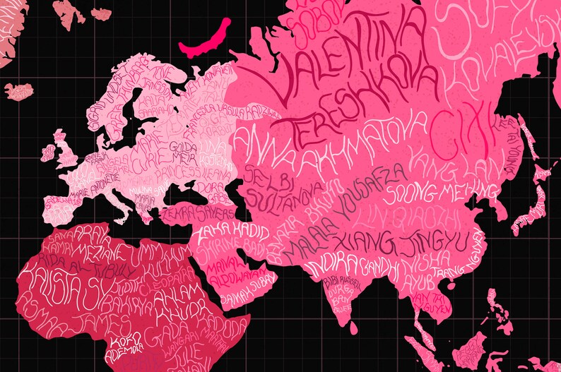 Women of the World Incredible Women Displayed on a Map - Etsy