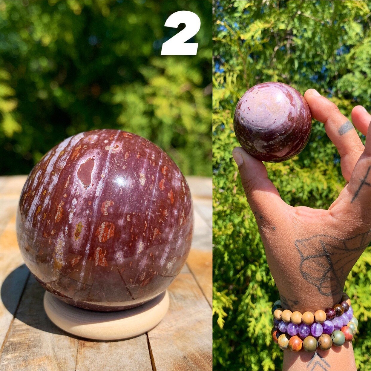 Ocean Jasper Sphere Orbicular Jasper Orb Crystal Worry Rock | Etsy