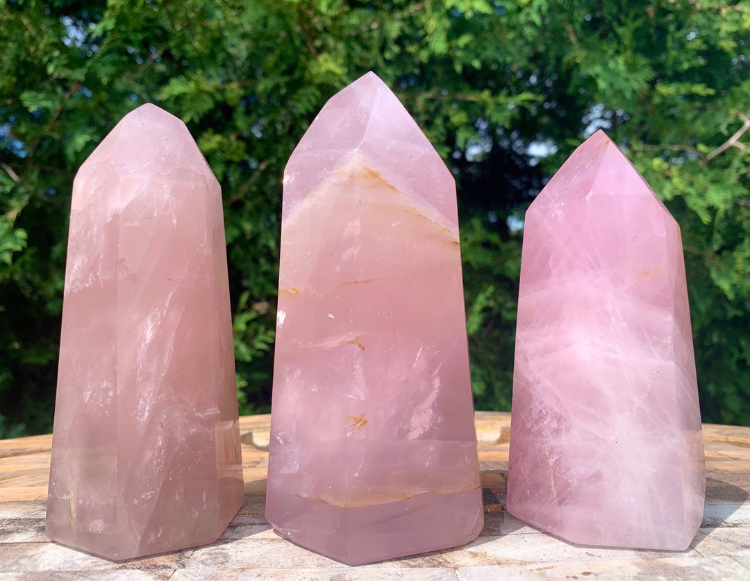 Torre de Cuarzo Rosa Pulido Punto de Cuarzo Rosa Amor Propio Confianza ...