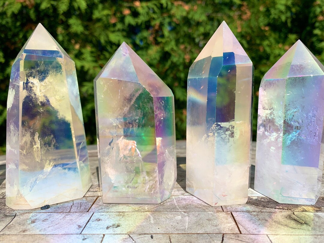 Angel Aura Quartz Tower, Rainbow Aura Point, Magic Mineral - Etsy
