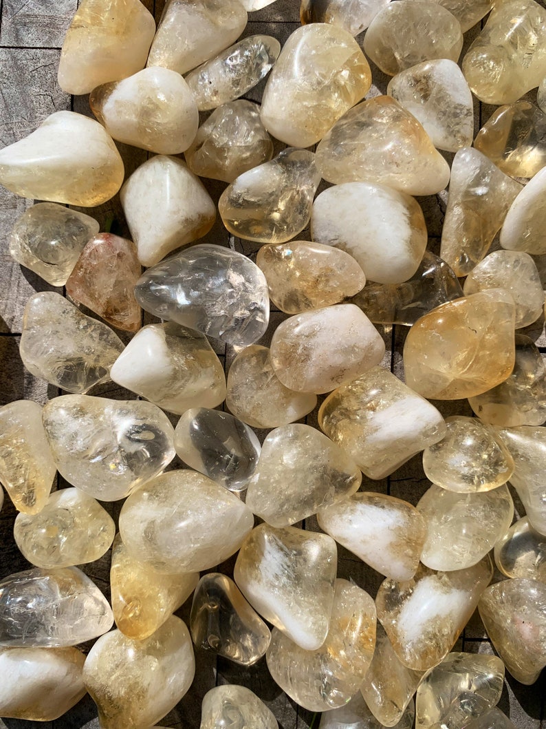 Citrine Tumbled Stone, Solar Plexus Chakra Crystal - Etsy