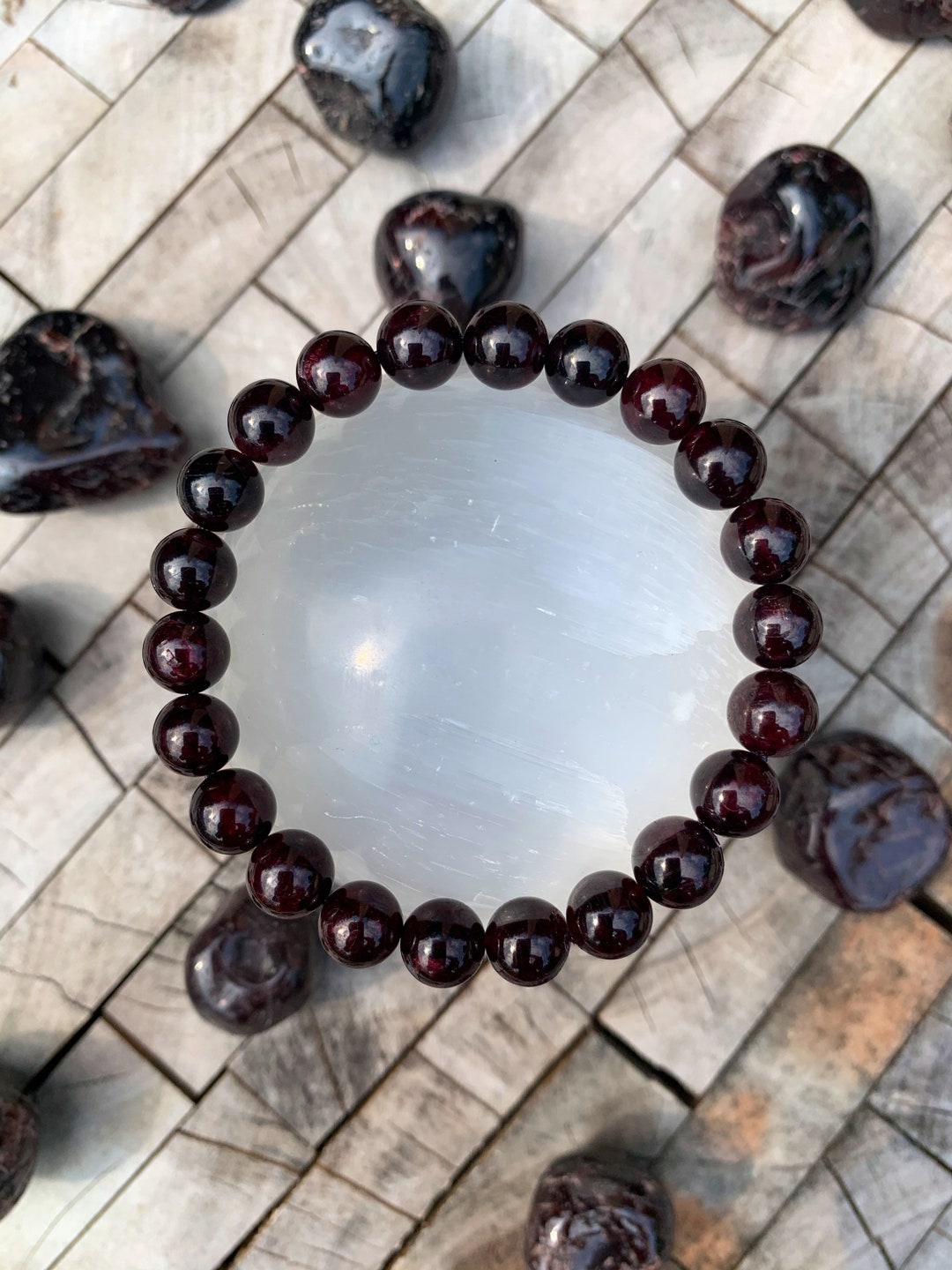Garnet Bracelet, Sacral Chakra Crystal, Scorpio Aries Virgo Birthstone ...