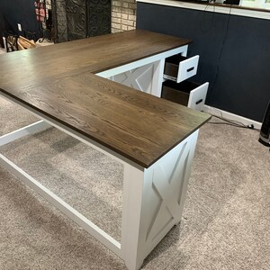Rustic Farmhouse L Shaped Desk - Etsy