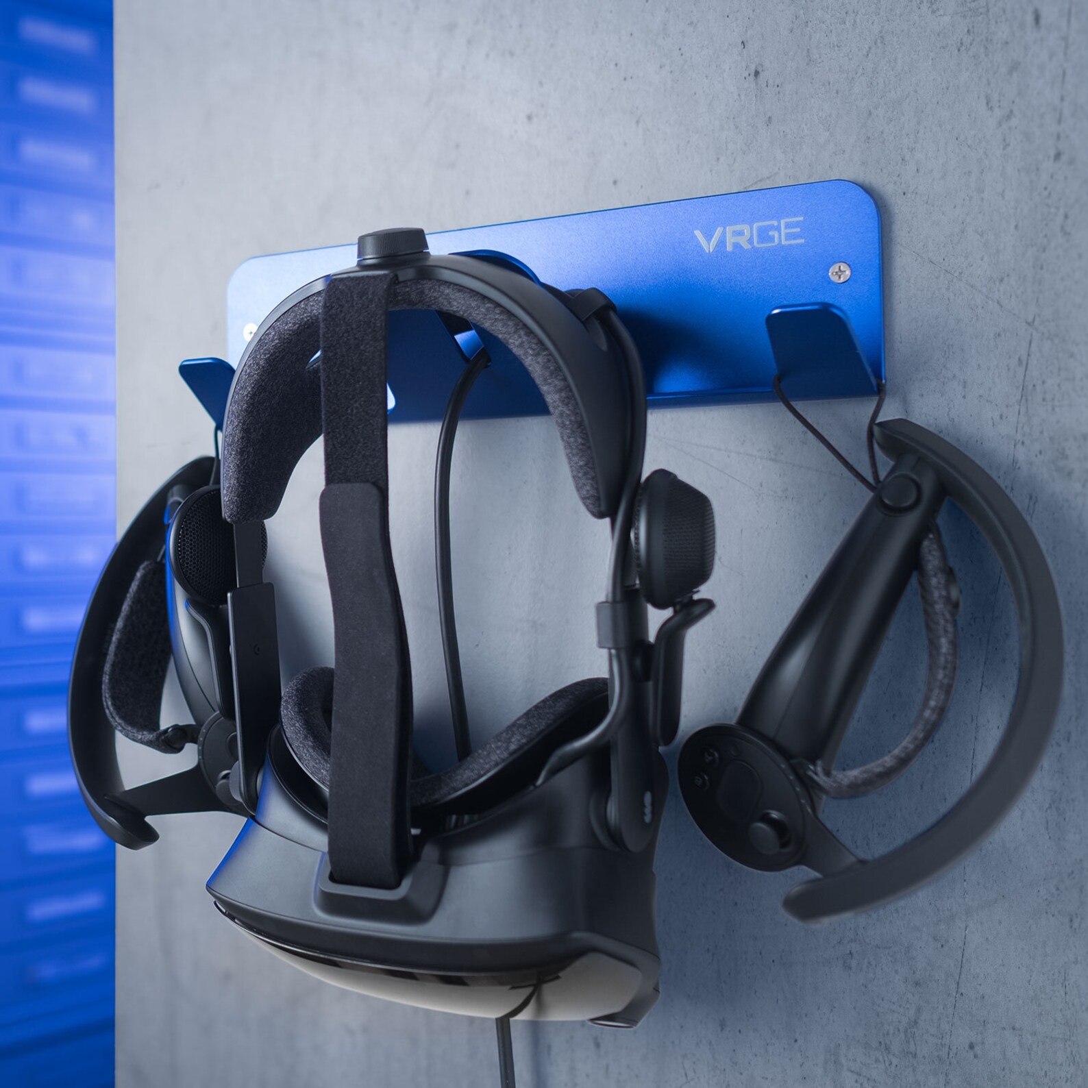 VRGE VR Universal Wall Mount Storage Stand Hook blue for Oculus, Vive ...